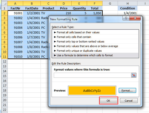 Conditional Formatting Cell Reference