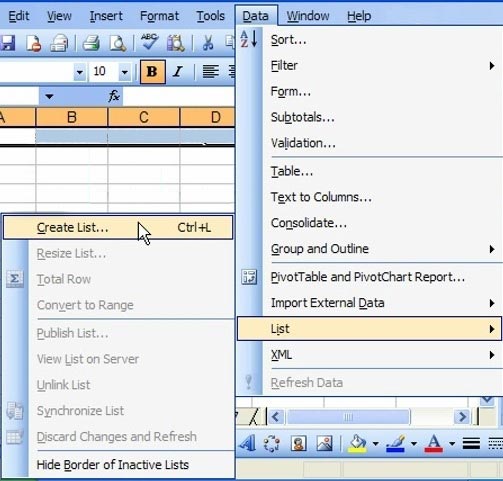 Lesson 23: List (Excel 2003) - Swotster